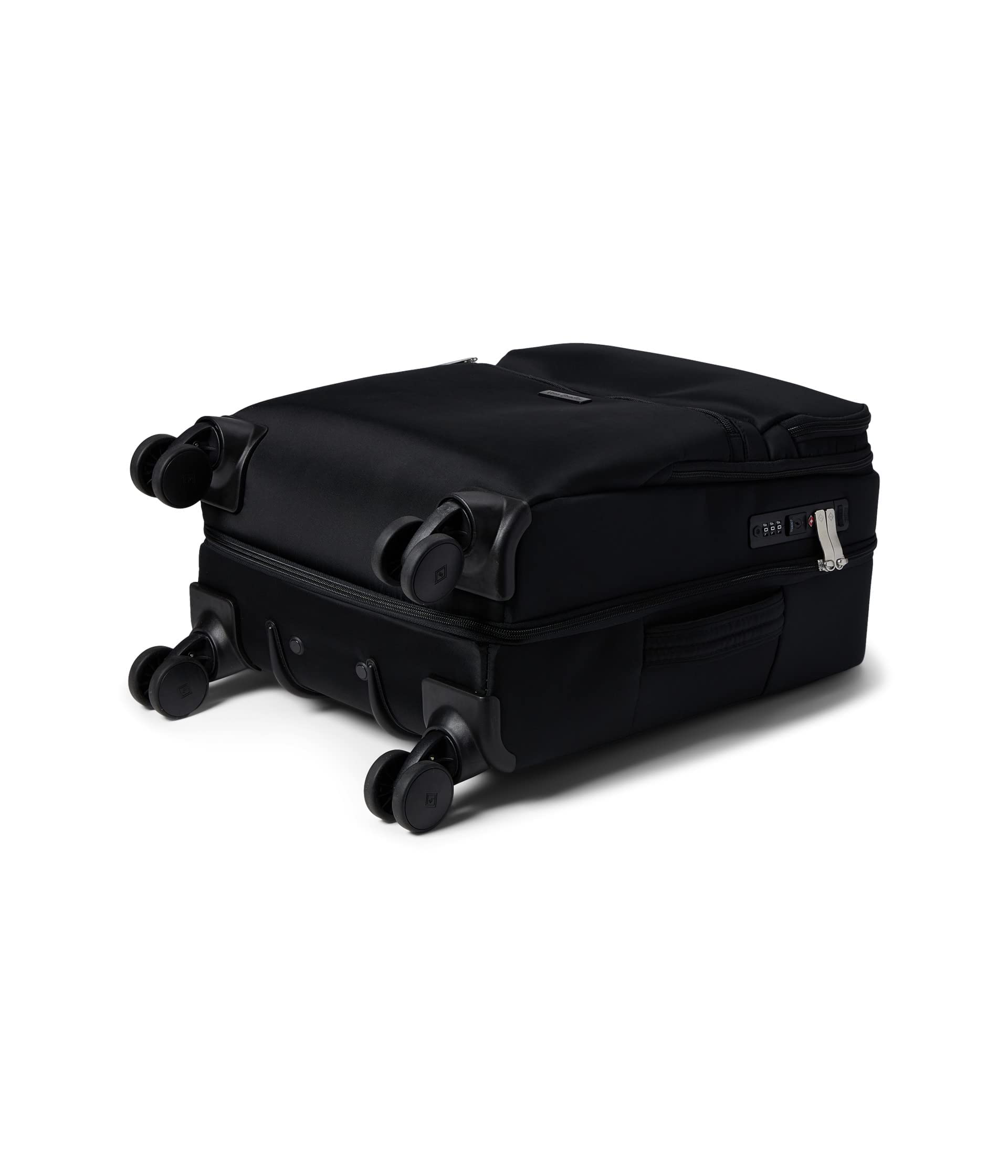 Vera Bradley Women's Softside Rolling Suitcase Luggage, Black, 22" Carry On