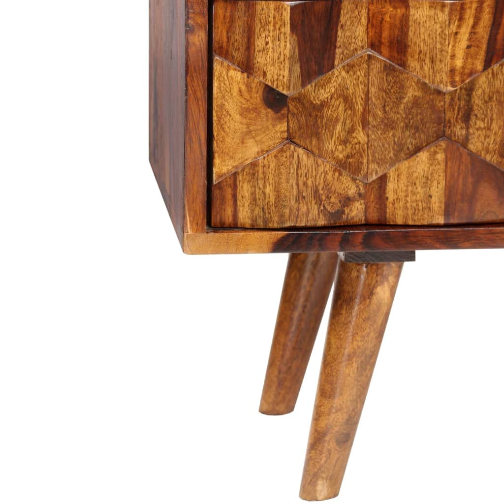 vidaXL TV Stand in Solid Sheesham Wood - Versatile Media Stand with Rich Grains, Spacious Storage and Easy Assembly 55.1"x11.8"x15.7"