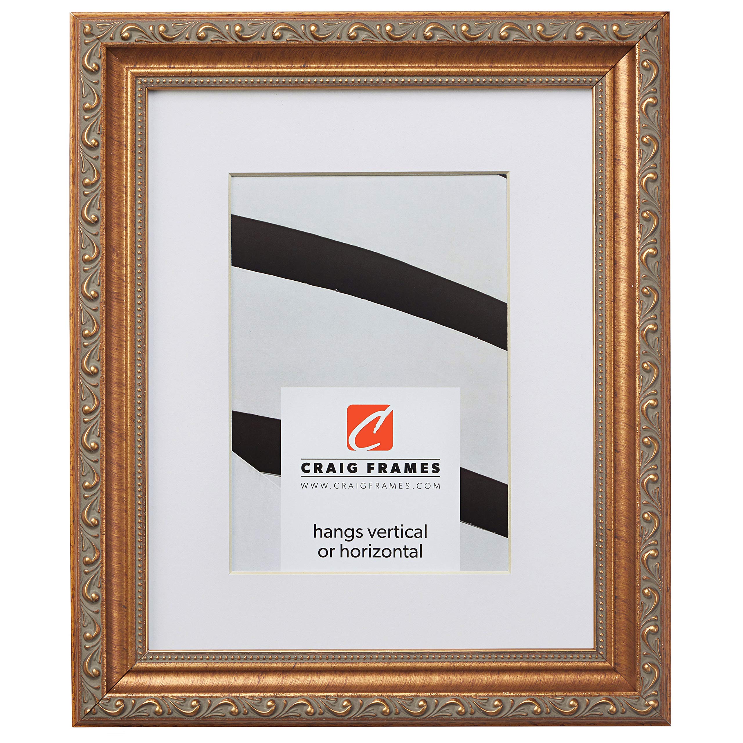 Craig Frames Ancien Ornate, 20 x 24 Inch Antique Gold Picture Frame Matted to Display a 16 x 20 Inch Photo