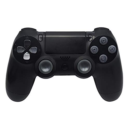 TOMSIN Metal Buttons for PS4 Controller, Aluminum Metal Thumbsticks Analog Grip & Bullet Buttons & D-pad (Dark Grey)