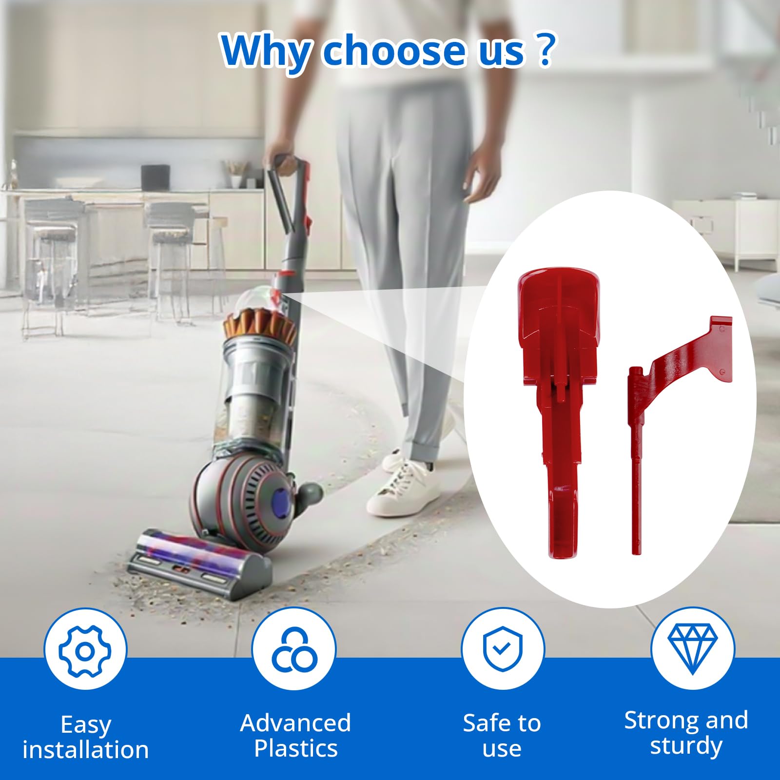 SuperDi Vacuum Cyclone Red Canister Button Release Catch Clips Compatible with Dyson DC41, DC43 DC65