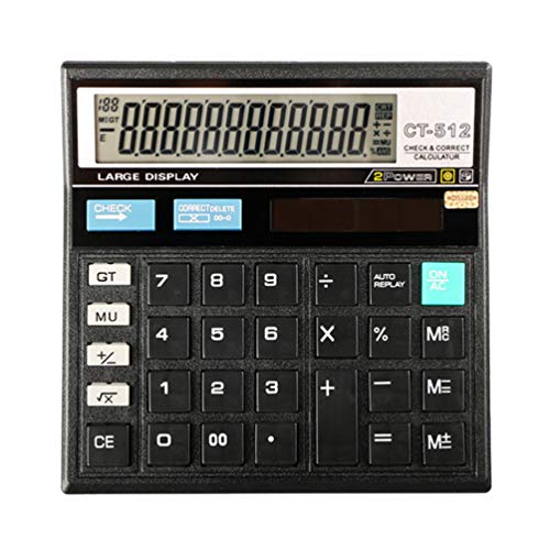 ULTECHNOVO Kids Calculator Office Accounting Digital Desktop Calculator - Black Financial Calculator Battery Computadora para Niños