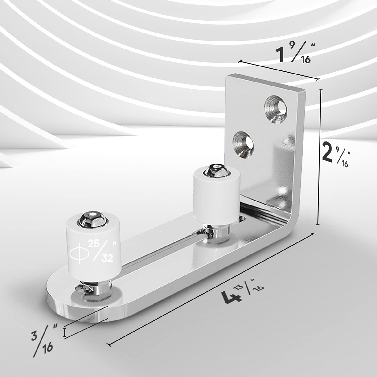 EaseLife Sliding Barn Door Bottom Floor Guide,Ball Bearings Adjustable Stay Roller,Wall Mount System,Flush Flat Bottom Design,2 Assemble Setup Options,Fit All Size Door,Brushed Chrome