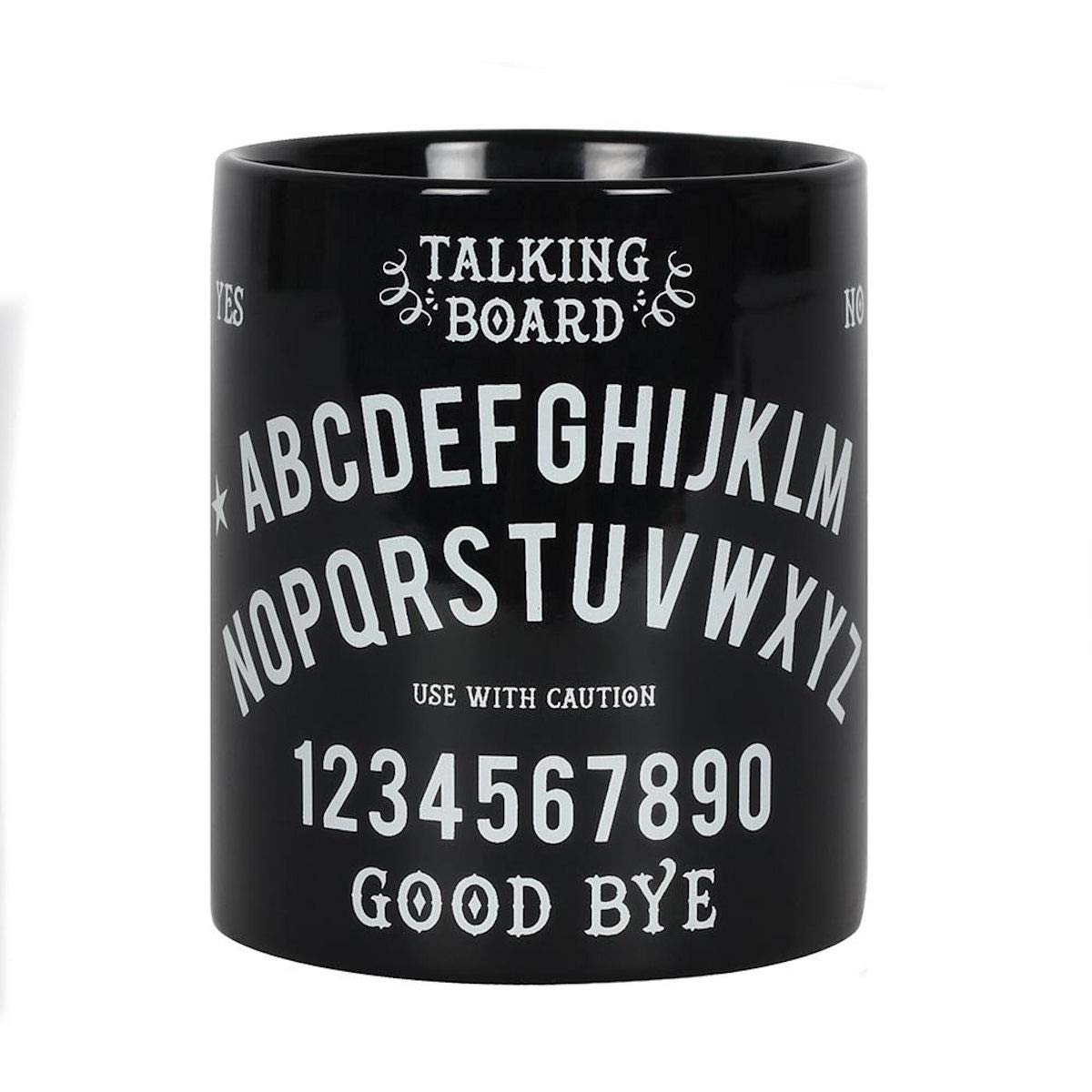 Mug - Ceramic Tea/Coffee - Talking/Ouija Board Mug - Black Gothic Wicca Witchcraft Design - Spirit Board