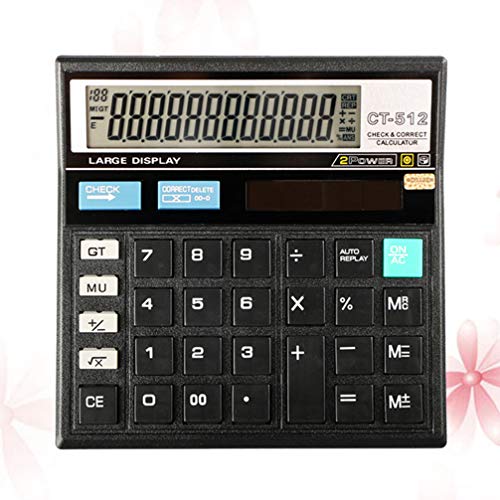 ULTECHNOVO Kids Calculator Office Accounting Digital Desktop Calculator - Black Financial Calculator Battery Computadora para Niños