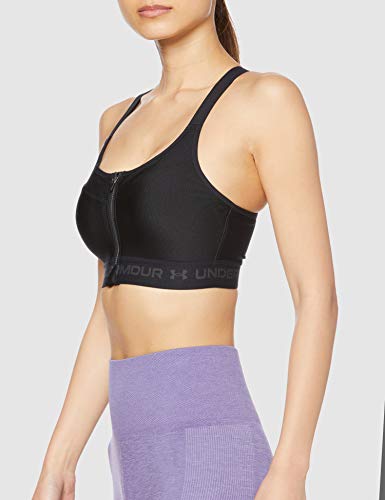 Under Armour Women's Armour High Crossback Zip Bra , Black (001)/Jet Gray , 36C