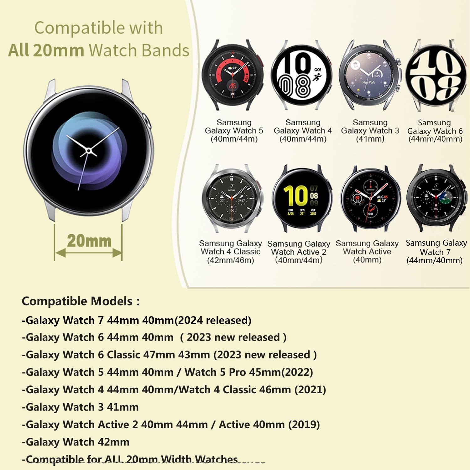 Minggo Band Compatible with Samsung Galaxy Watch Active/Active2 40mm/44mm,Silicone Sports Wristband Replacement Compatible for Galaxy Watch 42mm/Gear S2 Classic/Gear Sport Smart Watch (Orange)