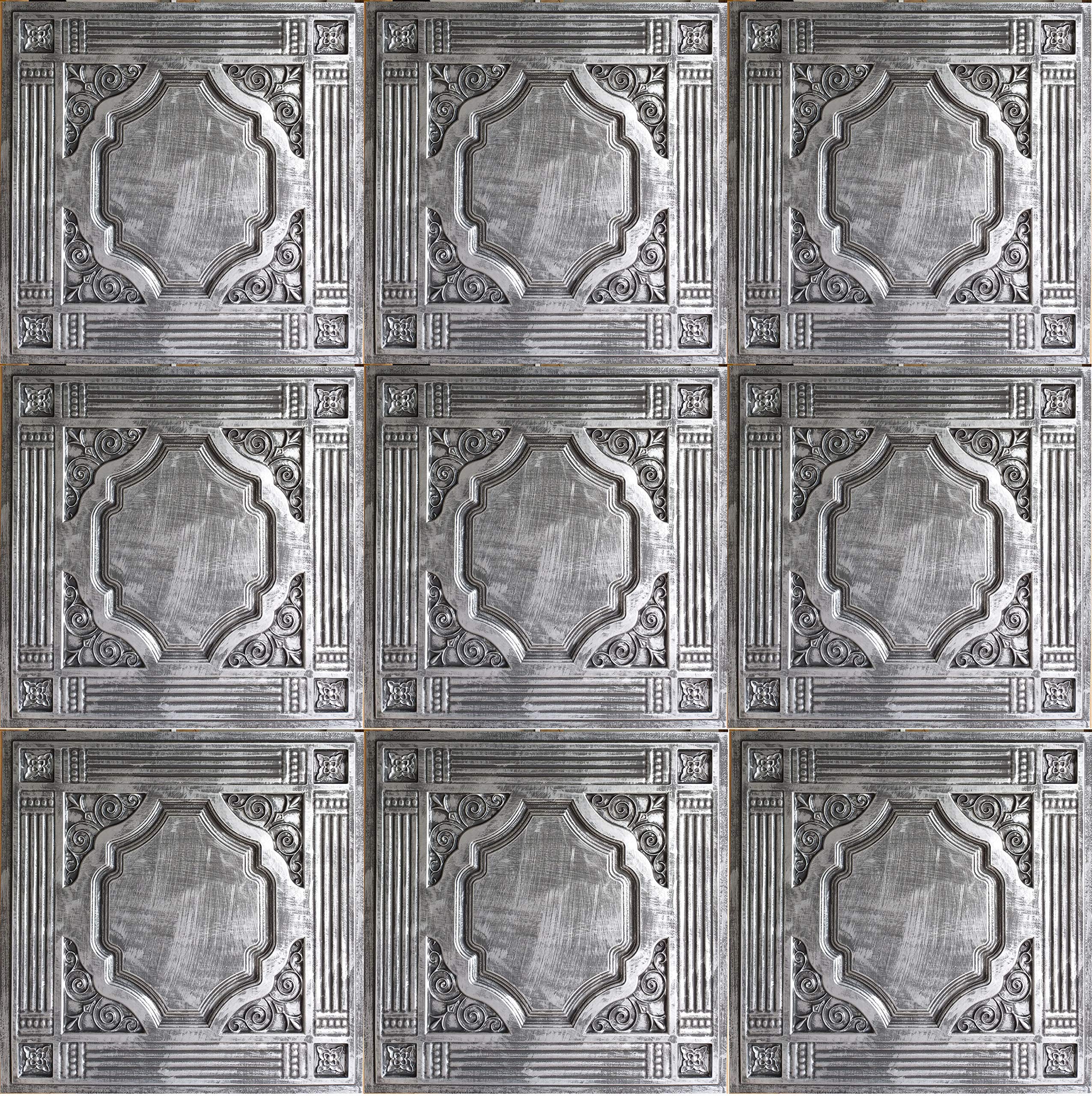 PAINTSDECOR Faux Antique tin Ceiling Tiles Painted Decor Ceiling Panels PL65 10pcs/lot