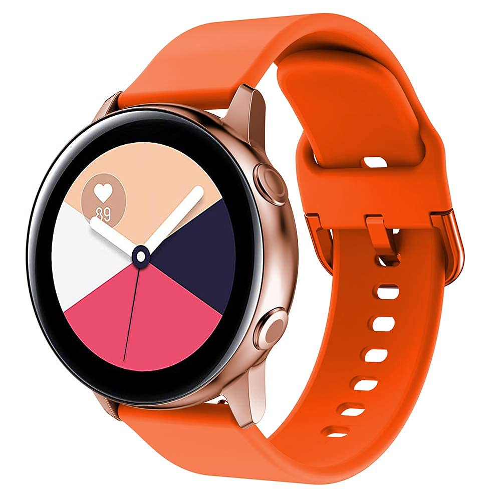 Minggo Band Compatible with Samsung Galaxy Watch Active/Active2 40mm/44mm,Silicone Sports Wristband Replacement Compatible for Galaxy Watch 42mm/Gear S2 Classic/Gear Sport Smart Watch (Orange)
