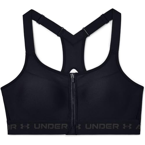 Under Armour Women's Armour High Crossback Zip Bra , Black (001)/Jet Gray , 36C