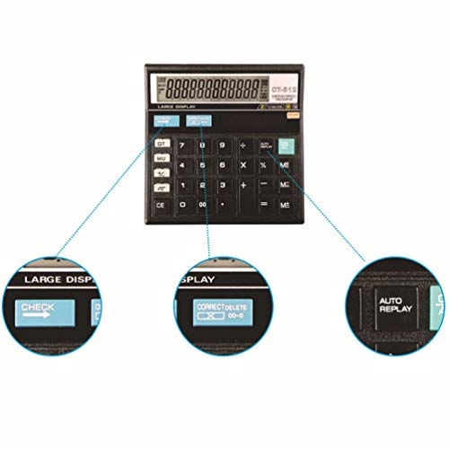 ULTECHNOVO Kids Calculator Office Accounting Digital Desktop Calculator - Black Financial Calculator Battery Computadora para Niños