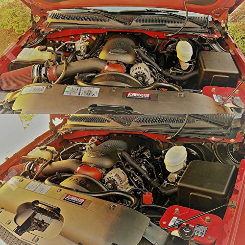 SUPERFASTRACING 4" Cold Air Intake System + Heat Shield Replacement for 1999-2006 GMC/Chevy V8 4.8L/5.3L/6.0L Silverado 1500/2500/3500 (Black&Red)