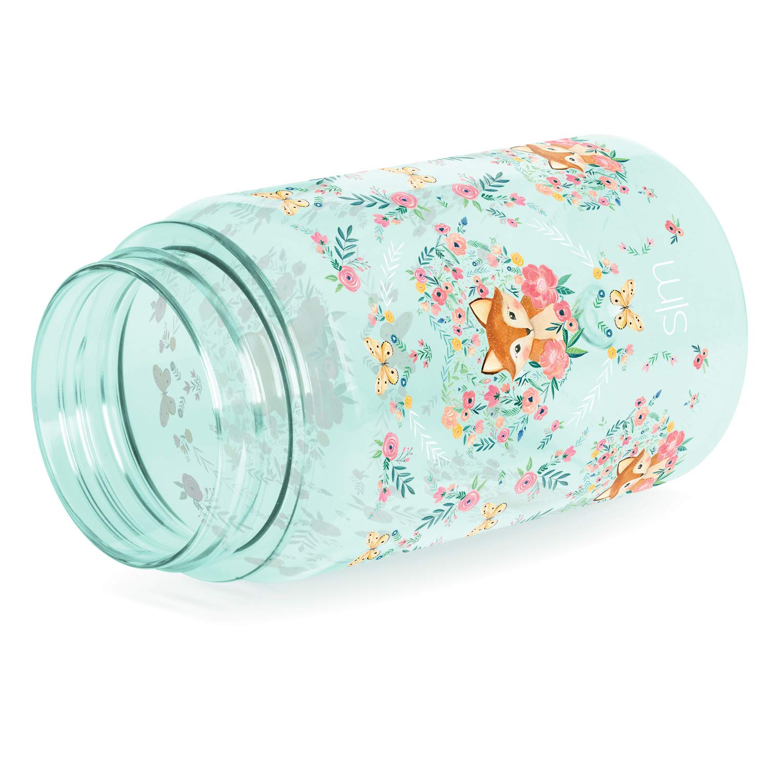 Simple Modern Kids Water Bottle Plastic BPA-Free Tritan Cup with Leak Proof Straw Lid | Reusable and Durable for Toddlers, Girls | Summit Collection | 12oz, Fox and the Flower