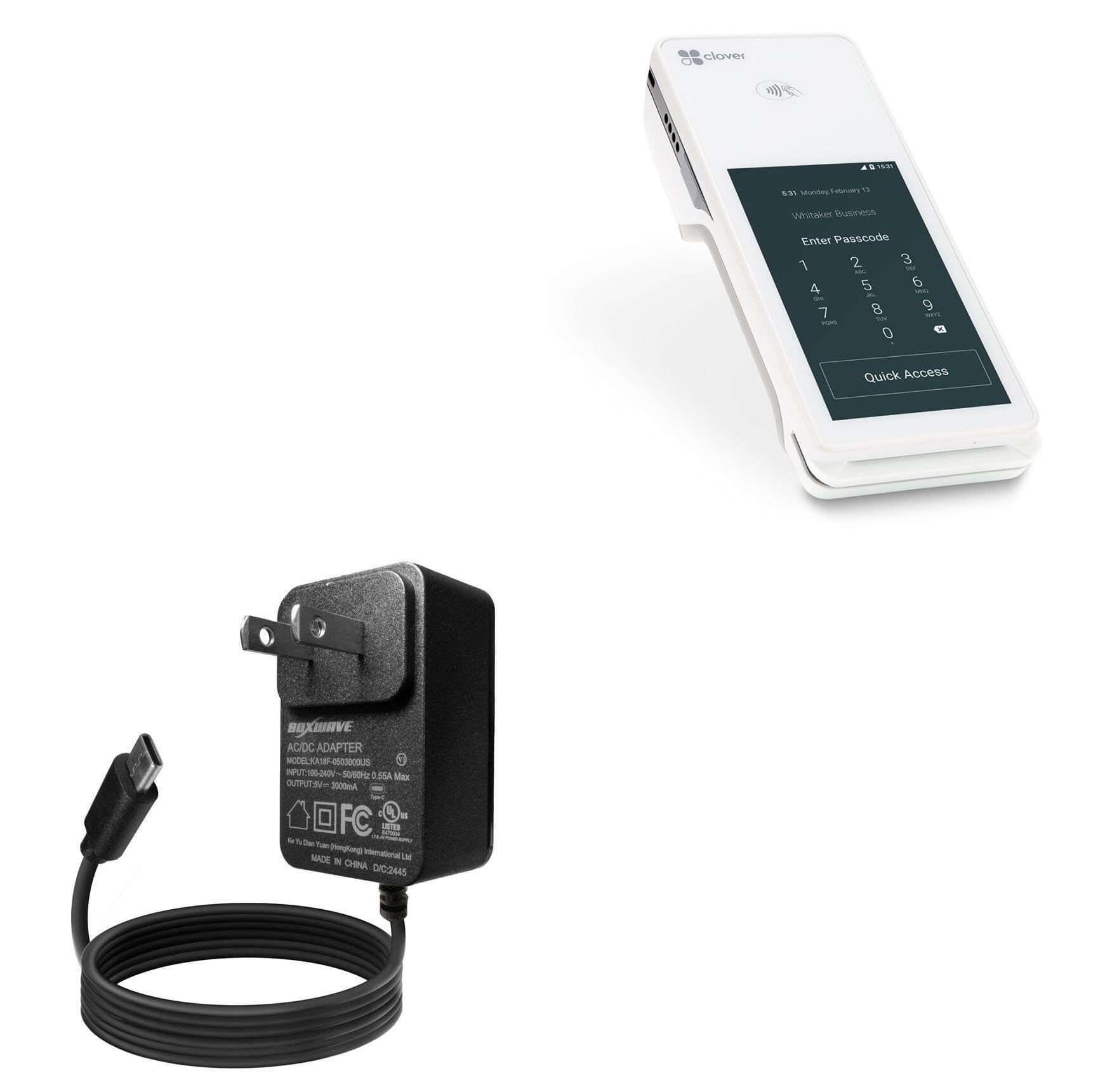 BoxWave Charger Compatible with Clover Flex - Wall Charger Direct (15W), Rapid Charge Your Device with Built-in 6ft Cable