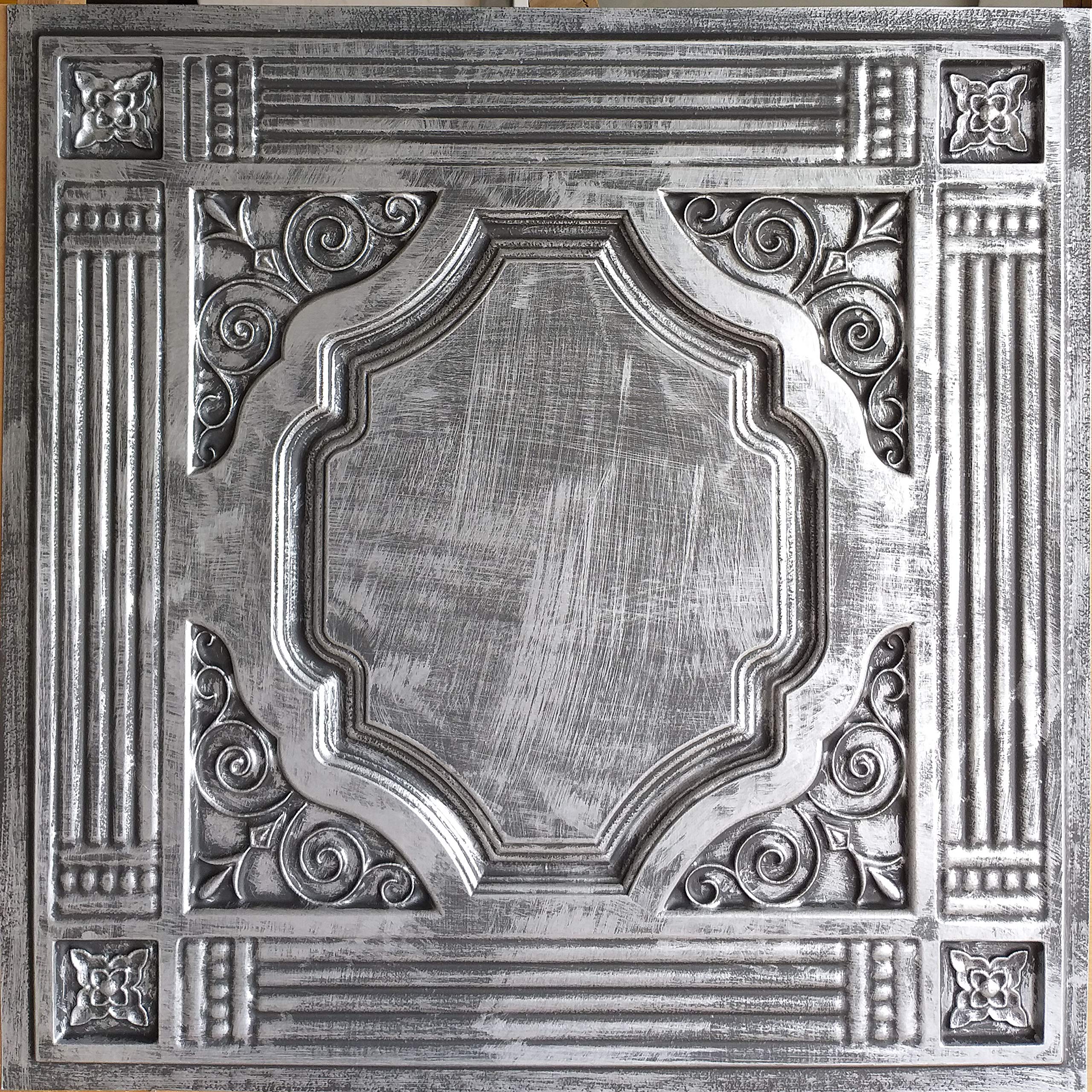 PAINTSDECOR Faux Antique tin Ceiling Tiles Painted Decor Ceiling Panels PL65 10pcs/lot