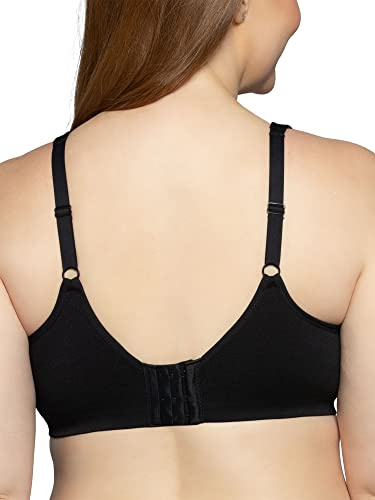 Vanity Fair Women's Beyond Comfort Full Figure Wireless Bra, Seamless Back, Lightly Lined Cups up to DD, Black, 44C