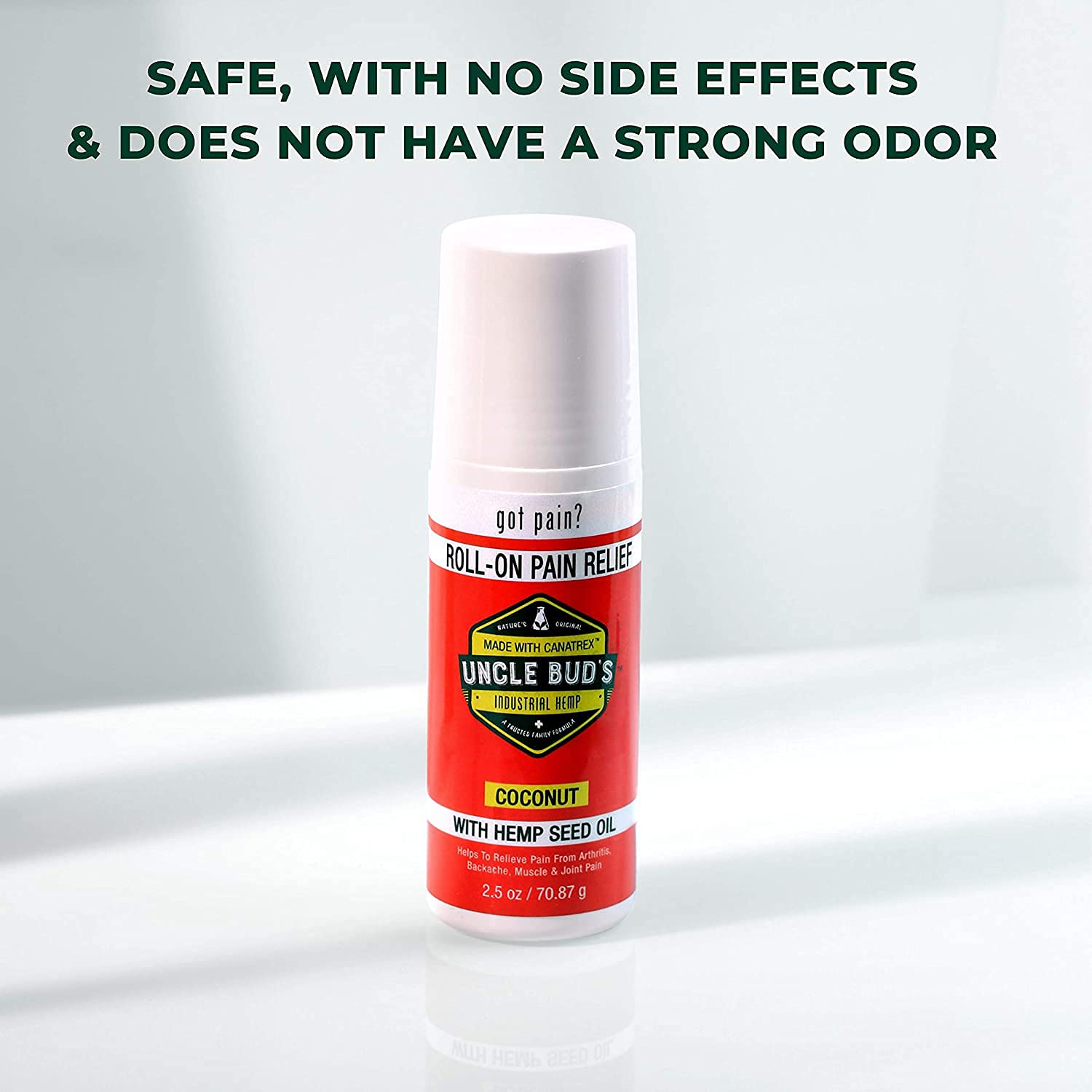 Hemp Oil 2-Pack Uncle Bud's Topical Roll On Pain Reliever, Hemp Oil for Pain Reduction, Stress Support, Achy Muscle Relief, Fast Acting, Anti Inflammatory