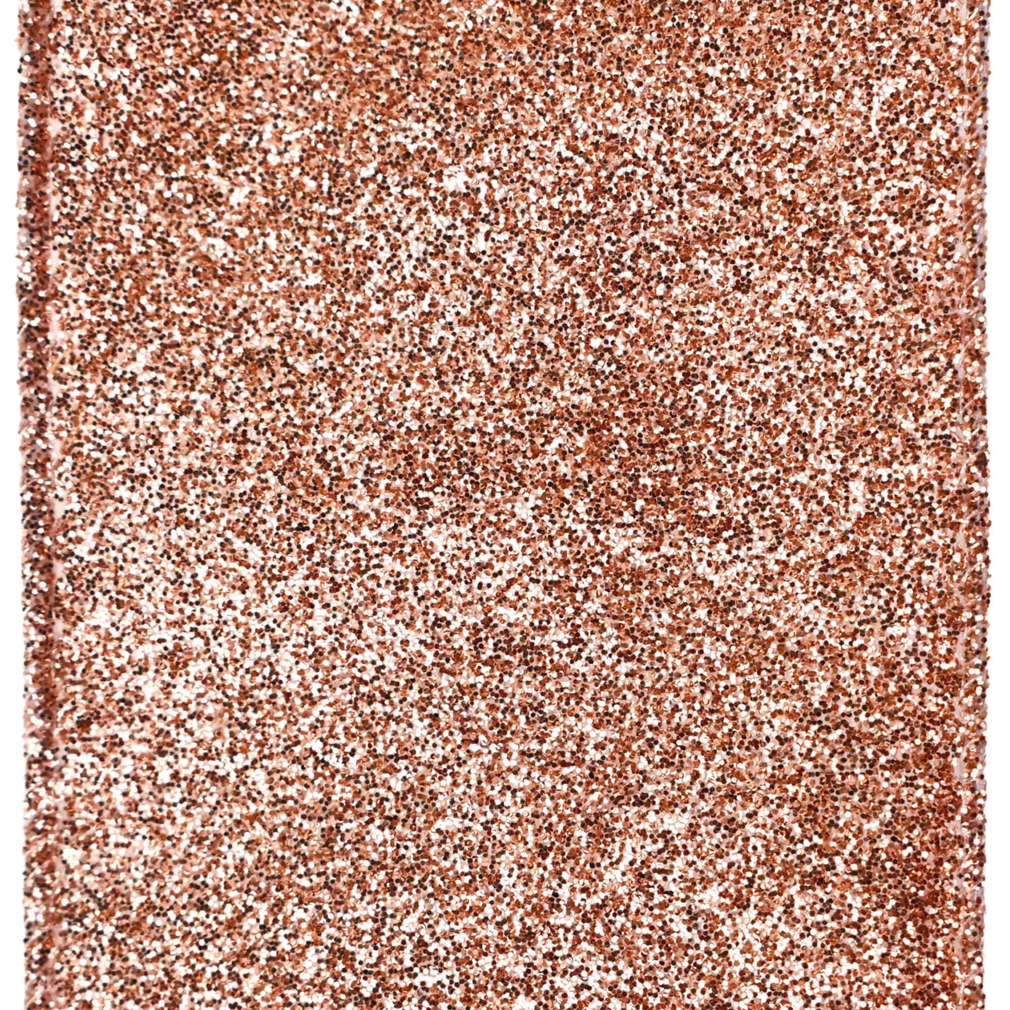 Homeford Christmas Rose Gold All Glitter Wired Ribbon, 2-1/2-inch, 10-Yard