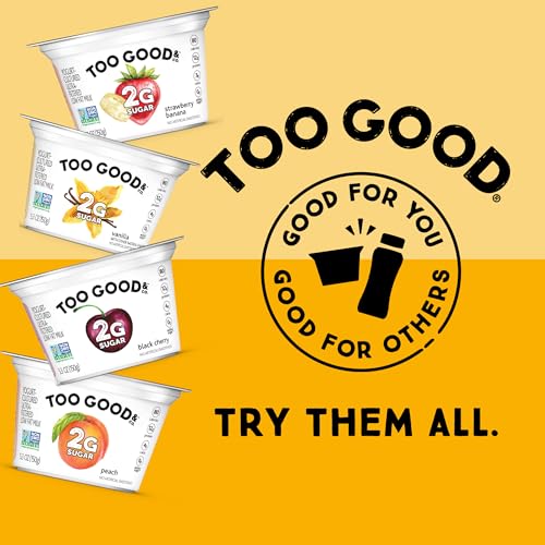 Two Good Low Fat Greek Yogurt, Vanilla, Lower Sugar, Gluten Free, With 2g of Sugar, 5.3 oz., 4 Pack