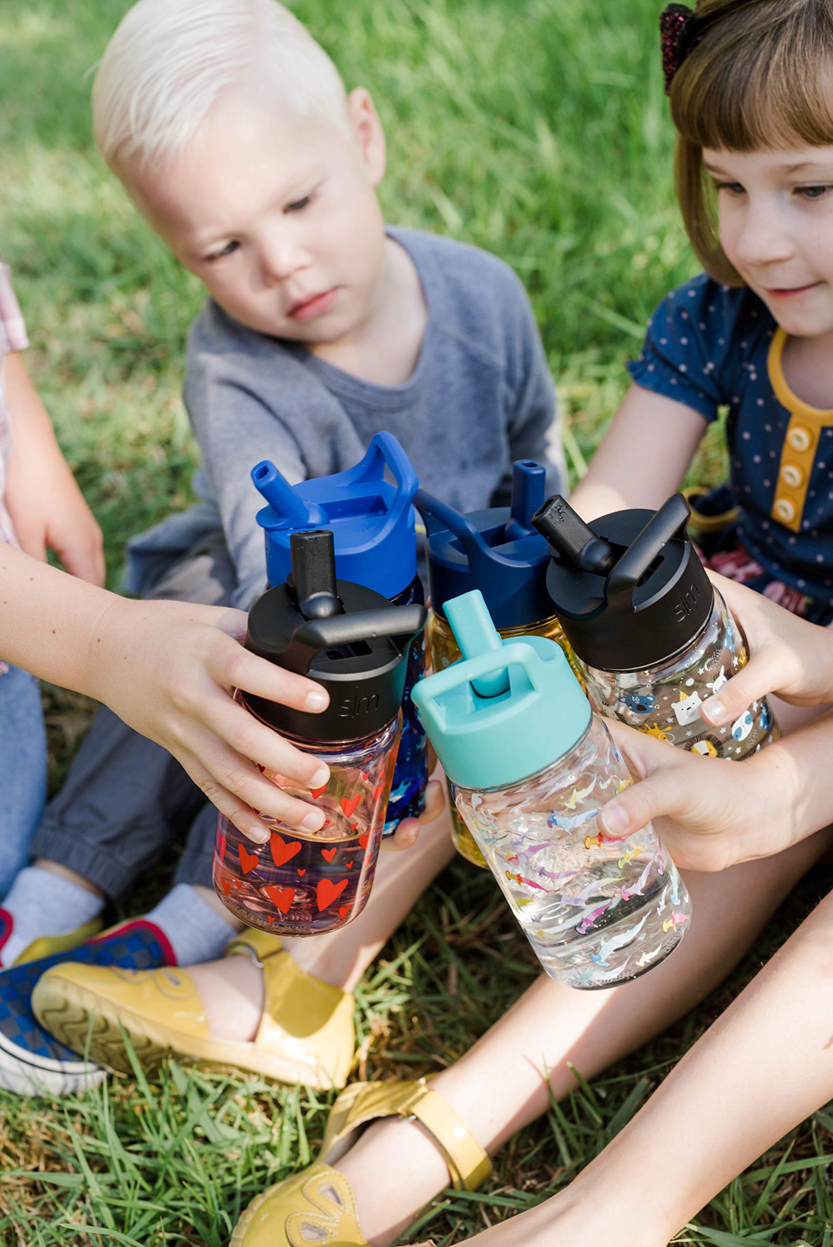 Simple Modern Kids Water Bottle Plastic BPA-Free Tritan Cup with Leak Proof Straw Lid | Reusable and Durable for Toddlers, Girls | Summit Collection | 12oz, Fox and the Flower