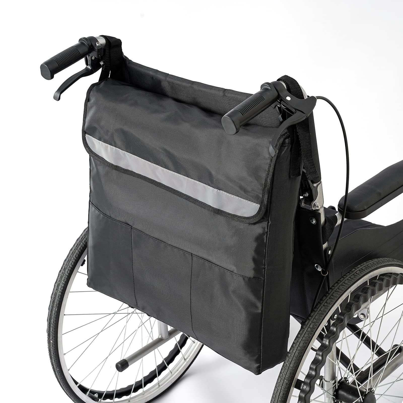 Wheelchair Bag Wheelchair Storage Tote Accessory for Carrying Loose Items and Accessories - Travel Messenger Backpack - Accessible Pouch and Pockets