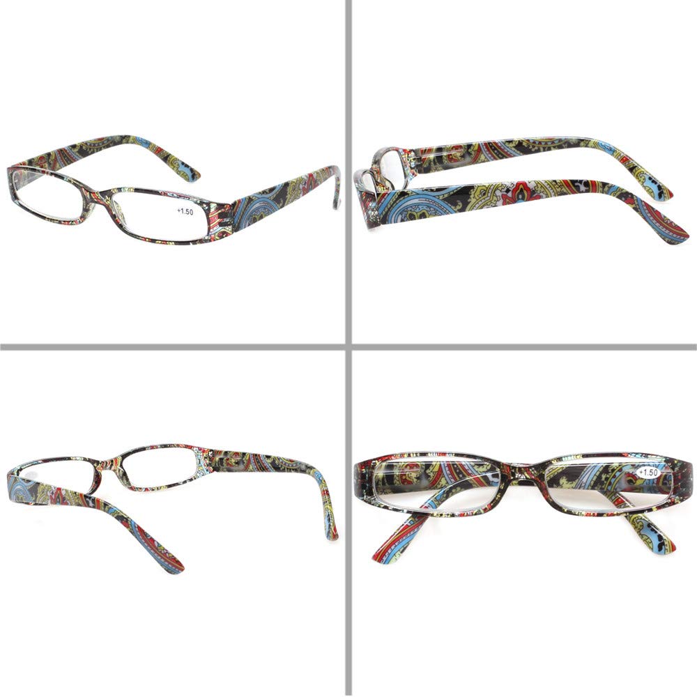 Kerecsen Women's Reading Glasses 4 Pairs Ladies Fashion Spring Hinge Readers (4 Pack Mix, 2.75)