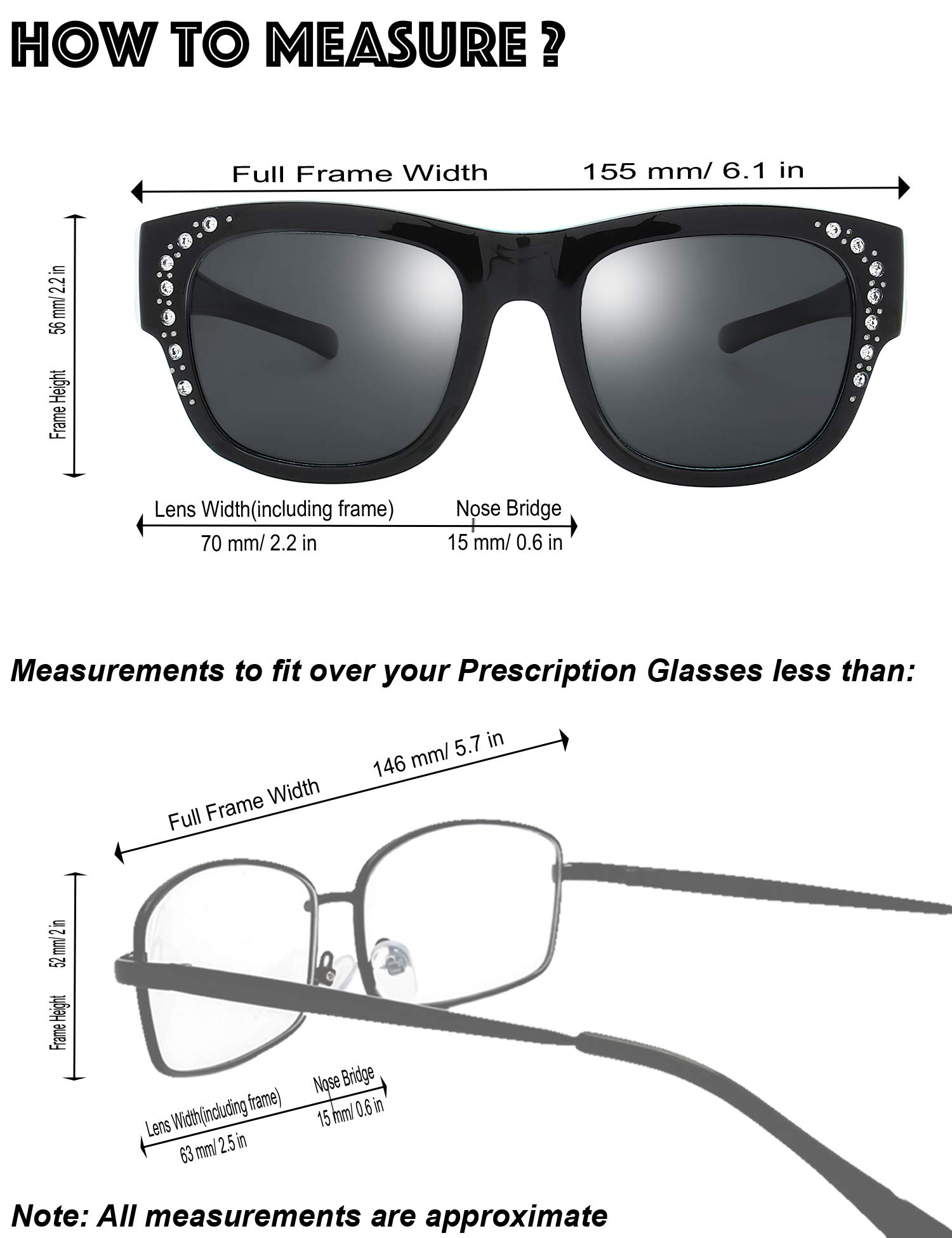 The Fresh High Definition Polarized Wrap Around Shield Oversized Sunglasses for Large Glasses - Gift Box Package (F5607RP02-Crystal blue/Black Paint for Large Glasses, Grey)