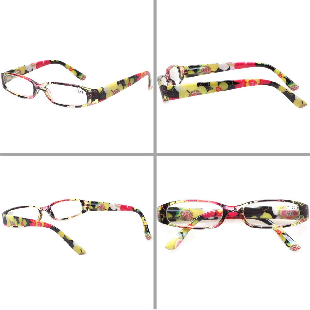 Kerecsen Women's Reading Glasses 4 Pairs Ladies Fashion Spring Hinge Readers (4 Pack Mix, 2.75)