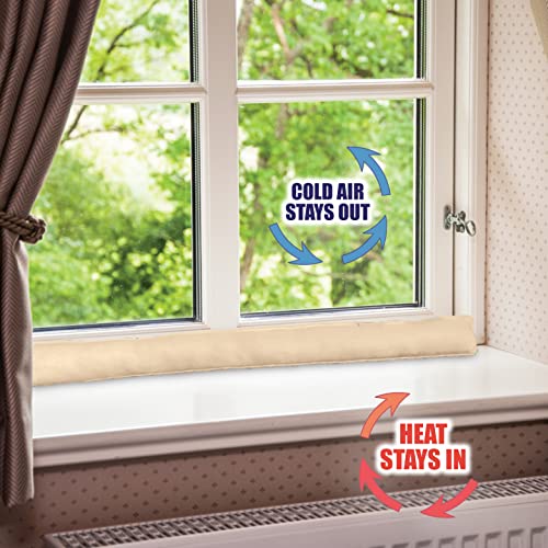 Twin Draft Guard Solo Guard Draft Stopper for Doors and Windows (Beige)