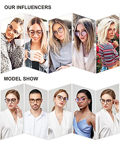 SOJOS Retro Round TR90 Blue Light Reading Glasses Womens Mens Readers Computer Glasses Eyewear Frame SJ9001, Black Frame 0.00 x