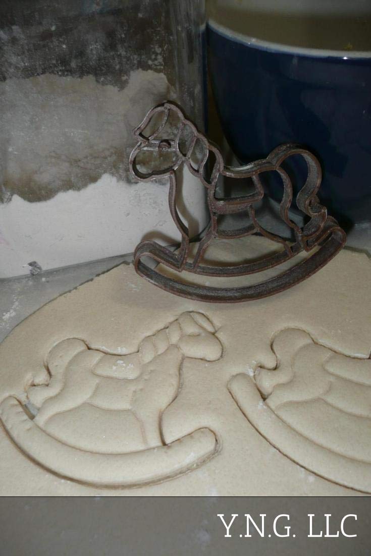 YNGLLC Horse-Shaped Cookie Cutter, Baby Shower Theme, Brown, Made in USA, 1 Piece