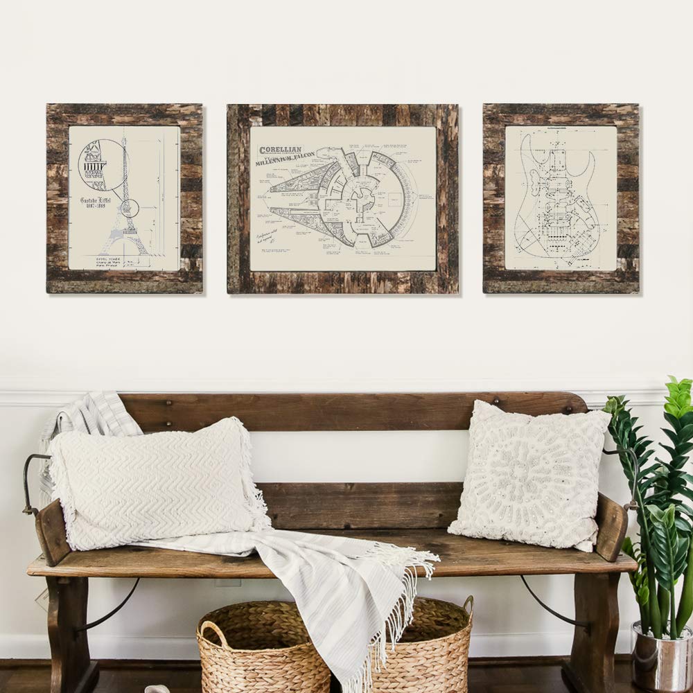 Eosglac Rustic 11x14 Wooden Picture Frames, Handmade with Real Birch Bark, Wood Photo Frame Natural