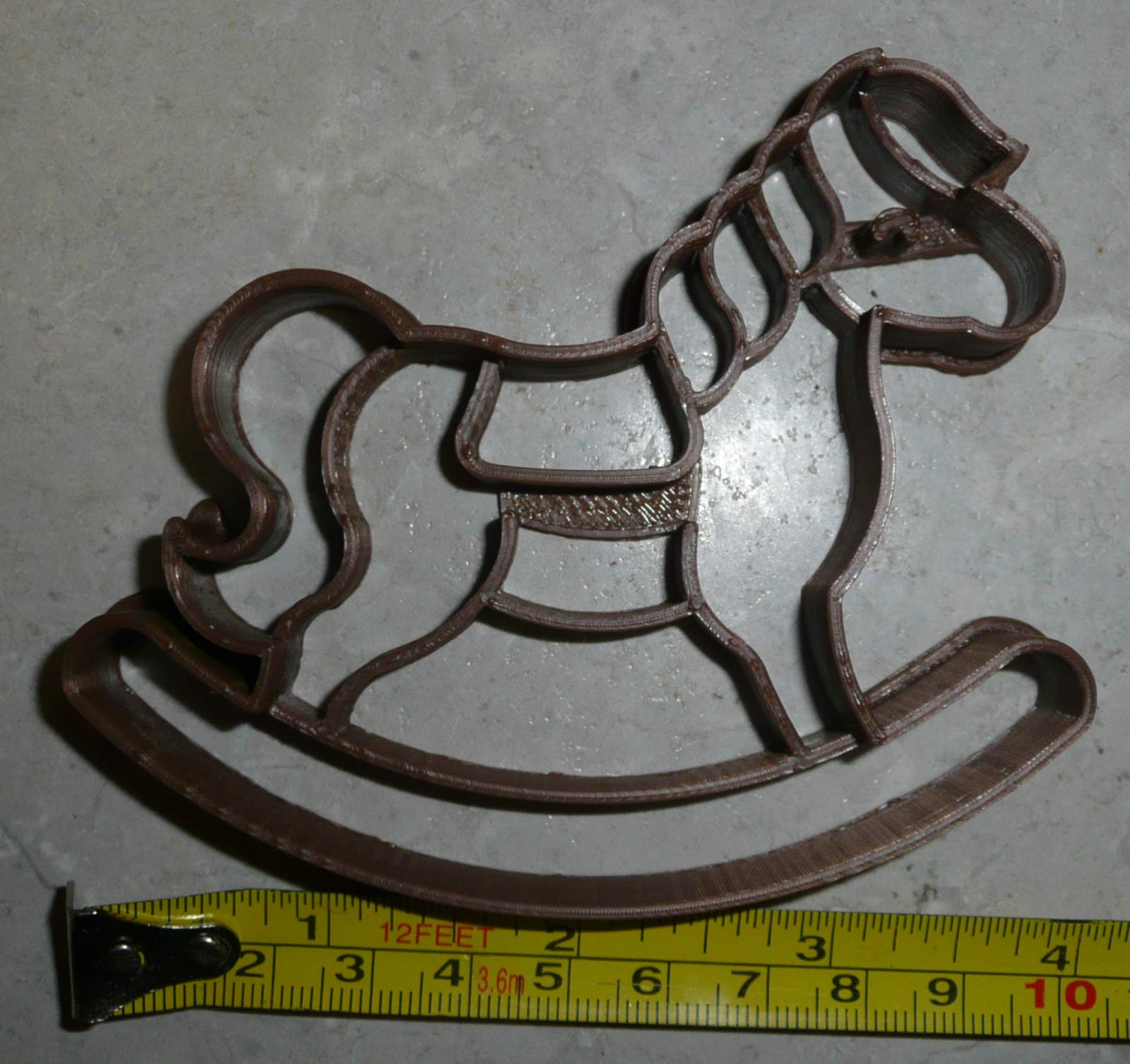 YNGLLC Horse-Shaped Cookie Cutter, Baby Shower Theme, Brown, Made in USA, 1 Piece
