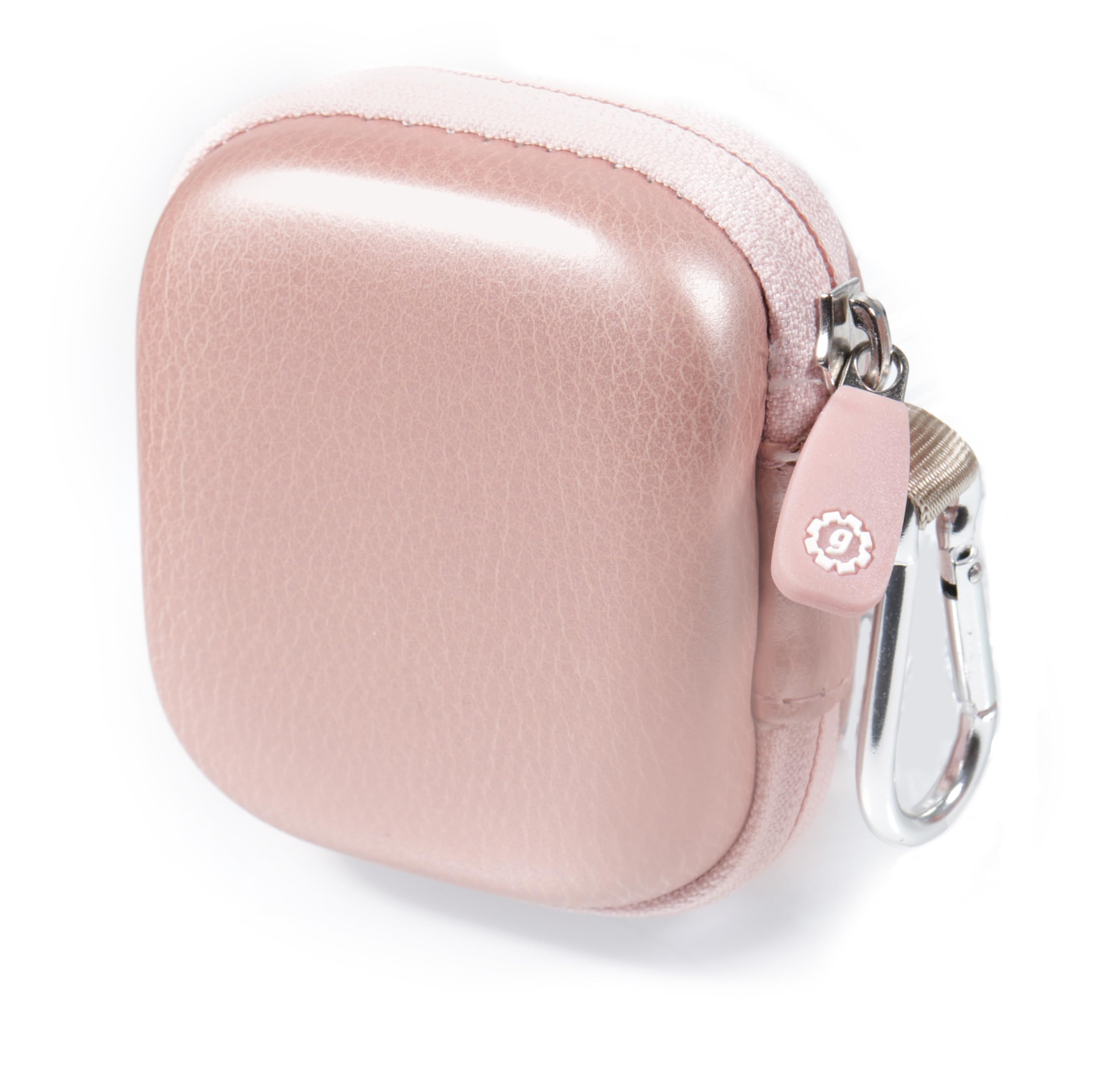 WGear Credit Card Reader Case for Square Contactless and Chip Reader, USB Cables and Small Accessories, Mesh Pocket, Secure Elastic Strap, Easy to go Carabiner (Rose Gold)
