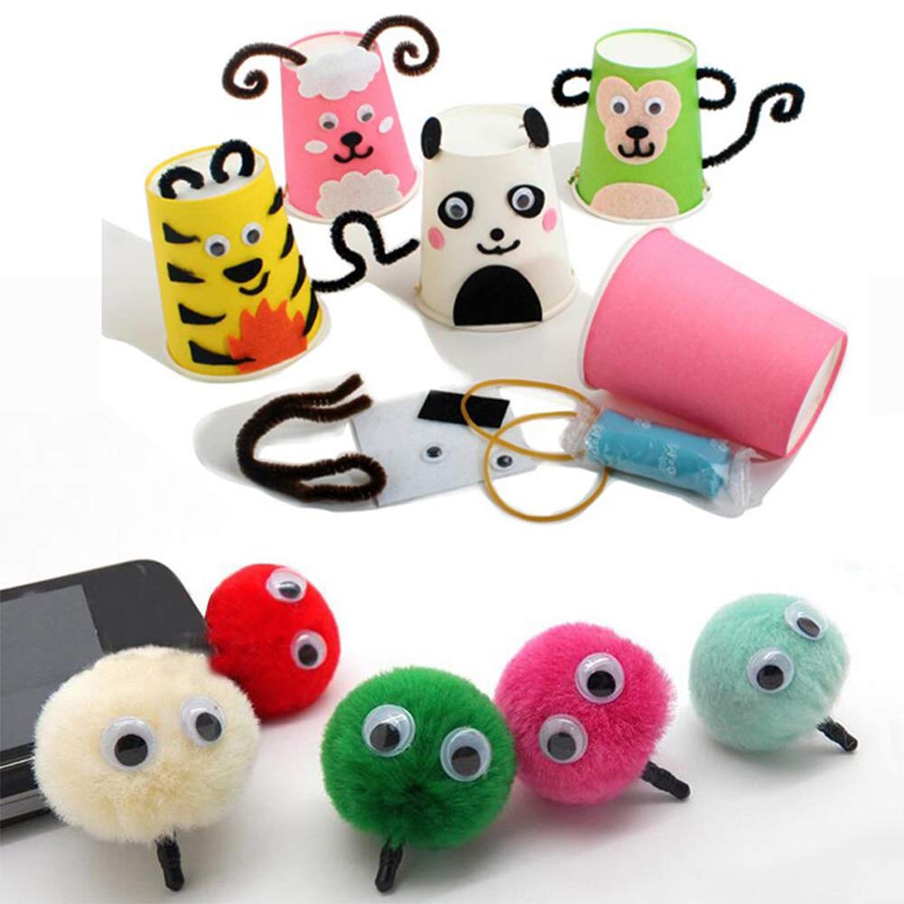 200pcs Wiggle Googly Eyes 15mm Self Adhesive Animal Sticker for DIY Scrapbooking Crafts Toy Accessories