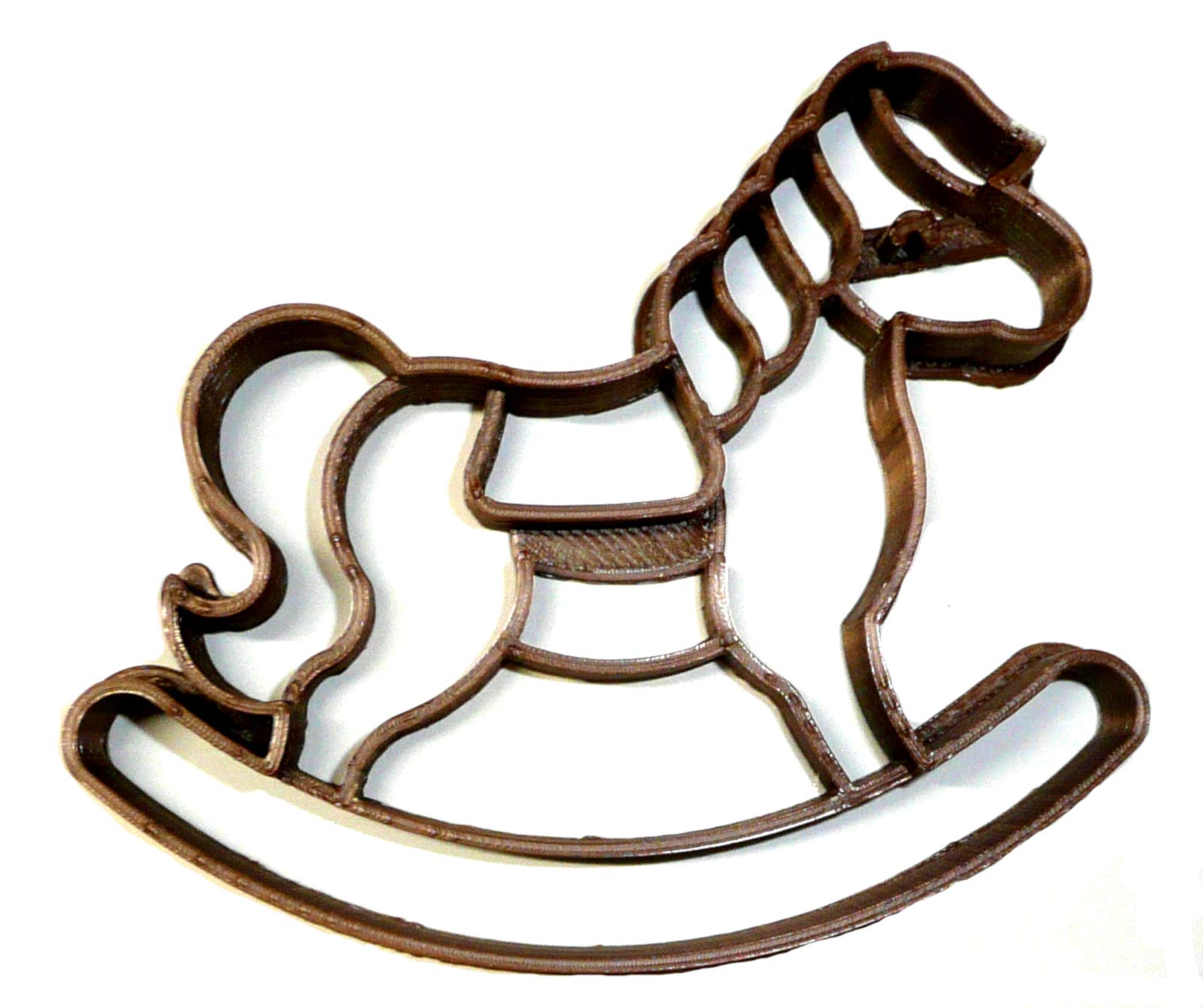 YNGLLC Horse-Shaped Cookie Cutter, Baby Shower Theme, Brown, Made in USA, 1 Piece