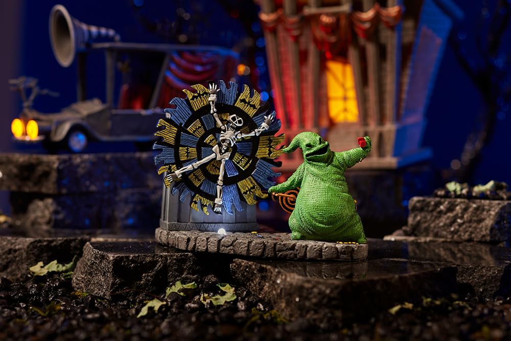 Department 56 Disney the Nightmare Before Christmas Village Accessories Oogie Boogie Gives a Spin Lit Animated Figurine, 4.33 Inch, Multicolor