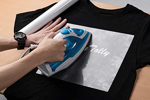 PU HTV 12" x 10' Heat Transfer Vinyl Rolls, Iron on Heat Press Easy to Cut & Weed for DIY Design T-Shirt(White)