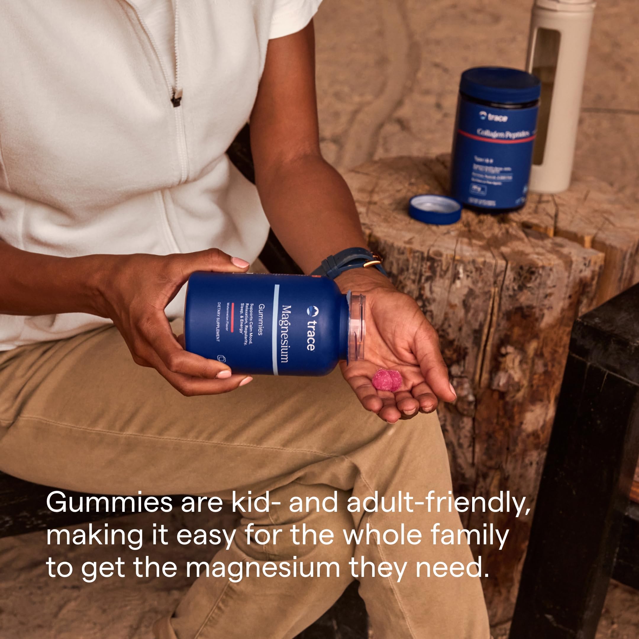 Trace Minerals Magnesium 84mg - Chewable Magnesium Supplement for Bone & Heart Health Support - Immune System Support - Aids Relaxation & Healthy Sleep - Watermelon, 120 Gummies (120 Servings)