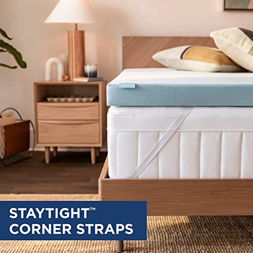 Tempur-Pedic TEMPUR-Adapt + Cooling 3-Inch California King Mattress Topper Medium Luxury Premium Foam, Washable Cover, Medium Cooling Topper,White