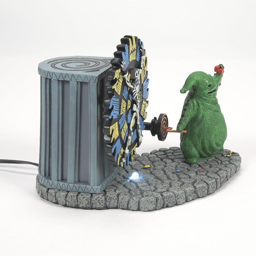 Department 56 Disney the Nightmare Before Christmas Village Accessories Oogie Boogie Gives a Spin Lit Animated Figurine, 4.33 Inch, Multicolor