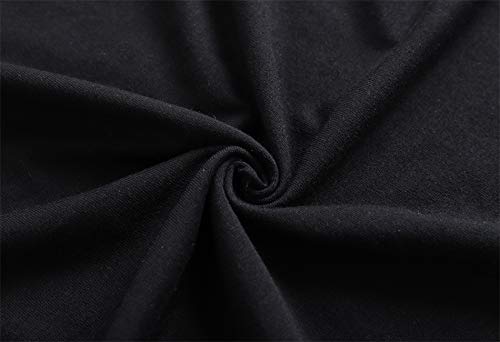 VENTELAN Pajamas for Women 2 Piece Cute Cat Sleepwear Pajama Sleep Set, Black, Large(USA Size:12-14)
