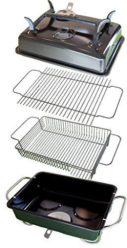 Raptor Grilling - Optimized Portable Charcoal Grill Smoker - Barbecue for Camping, Tailgating & Travel – Go Anywhere With This Tabletop Outdoor BBQ Cooker and Char-Grill, Broil, Smoke or Hibachi-BLACK