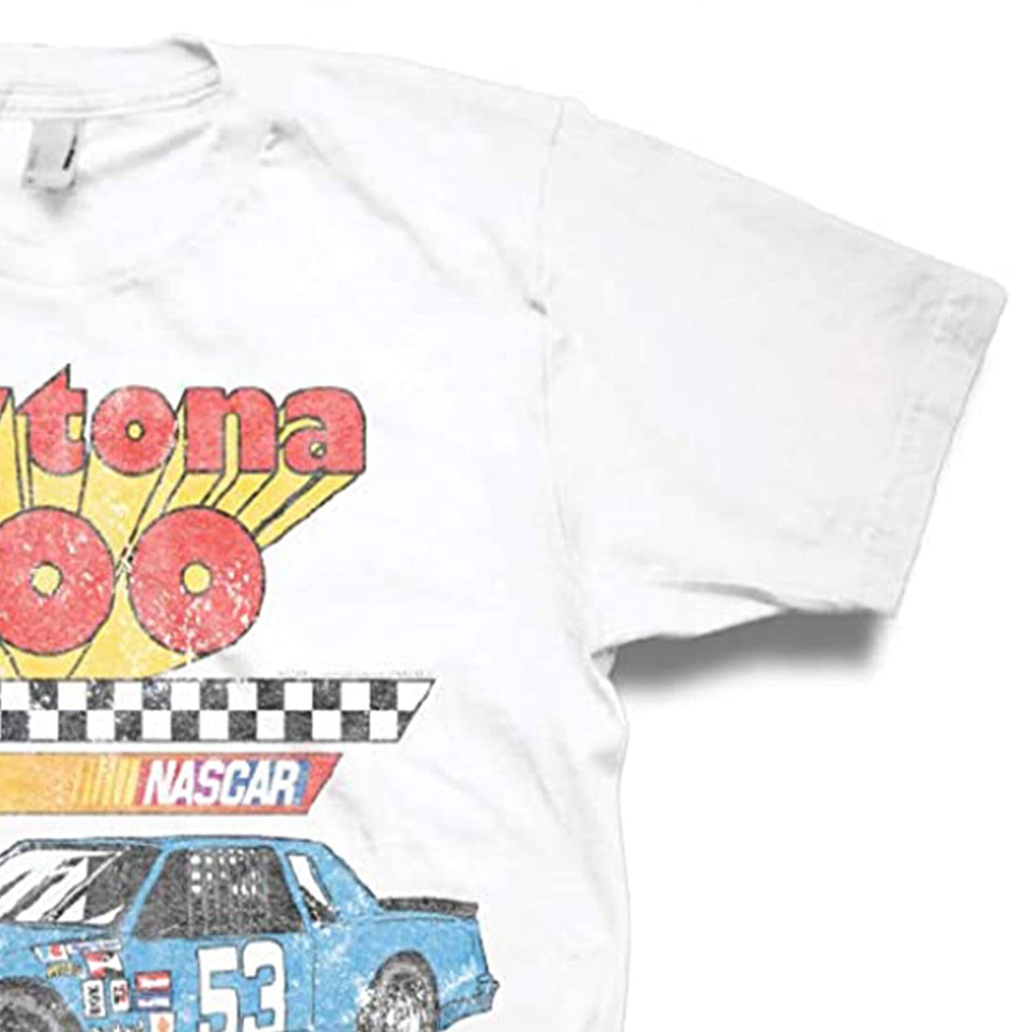NASCAR Vintage Daytona 500 Shirt Racing Mens Graphic T-Shirt (White Daytona, X-Large)