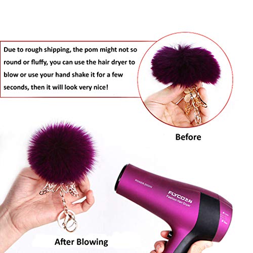 Fluffy Faux Raccoon Fur Pompoms - 12pcs Handmade Hairy Ball Fits for Knitted Hats Scarves Shawls Key Chain Accessories 5.5 inches (camel)