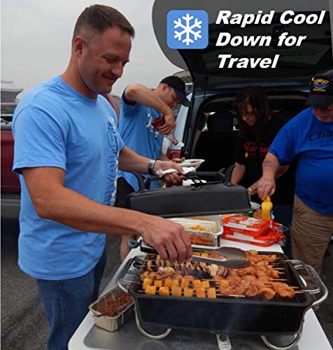 Raptor Grilling - Optimized Portable Charcoal Grill Smoker - Barbecue for Camping, Tailgating & Travel – Go Anywhere With This Tabletop Outdoor BBQ Cooker and Char-Grill, Broil, Smoke or Hibachi-BLACK