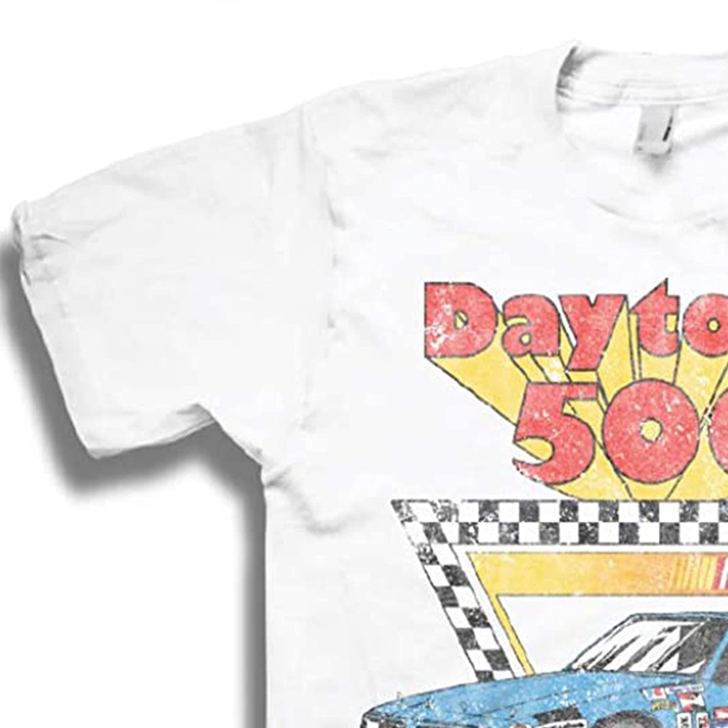 NASCAR Vintage Daytona 500 Shirt Racing Mens Graphic T-Shirt (White Daytona, X-Large)