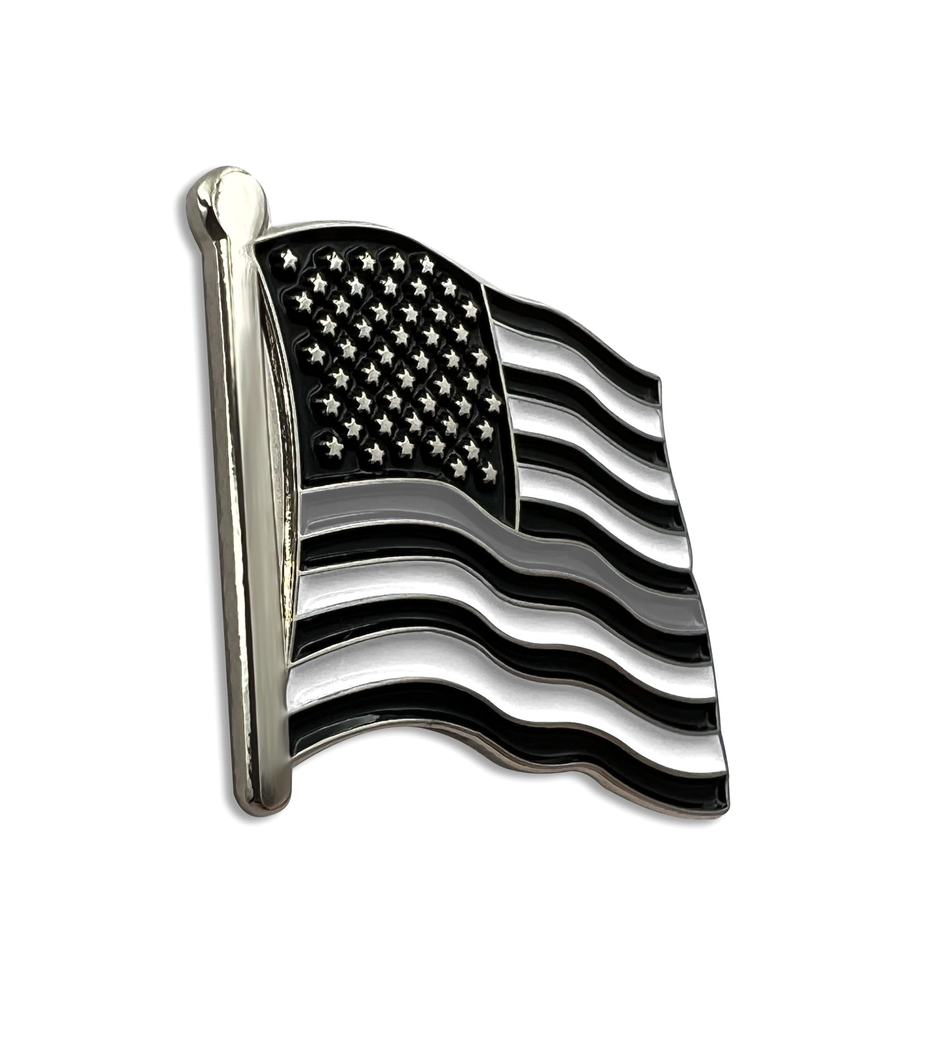 Correctional Officers Lapel Pin - Silver Gray Line US Flag USA Patriotic American Lapel Brooch Badge