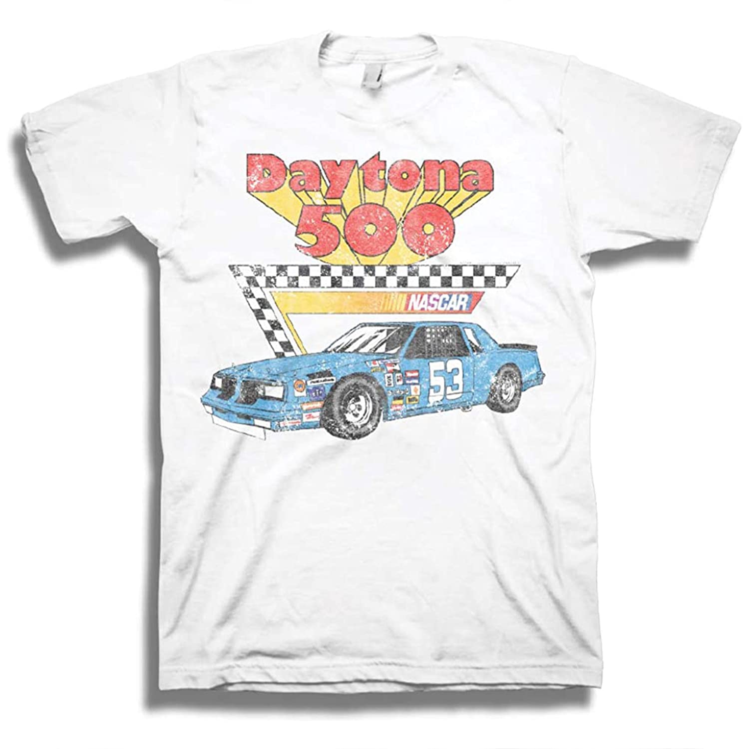 NASCAR Vintage Daytona 500 Shirt Racing Mens Graphic T-Shirt (White Daytona, X-Large)