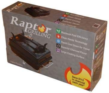 Raptor Grilling - Optimized Portable Charcoal Grill Smoker - Barbecue for Camping, Tailgating & Travel – Go Anywhere With This Tabletop Outdoor BBQ Cooker and Char-Grill, Broil, Smoke or Hibachi-BLACK